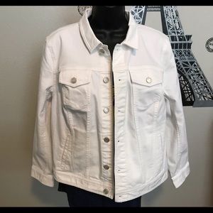 Talbots | Jackets & Coats | Talbots White Classic Jean Jacket Size Xlp ...